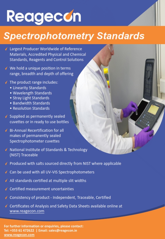 Spectrophotometry Standards | Reagecon