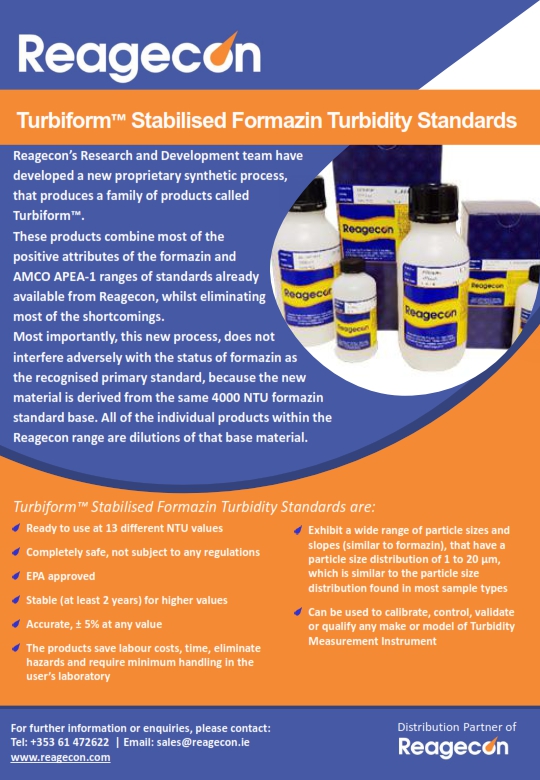 Turbiform Stabilised Formazin Turbidity Standards | Reagecon
