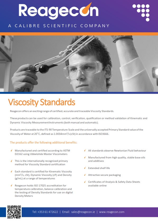 Viscosity Standards, Solutions | Reagecon
